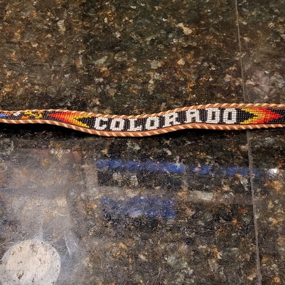 Accessories | Vintage Tooled Leather Bead Colorado Belt Tan Leather And ...